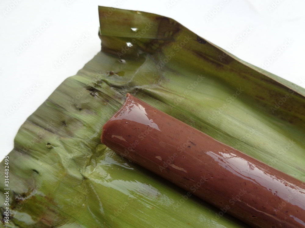 Close up view of getuk pisang kediri. traditional snacks handed down ...