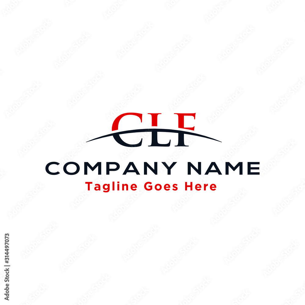 Initial letter CLF, overlapping movement swoosh horizon logo company ...