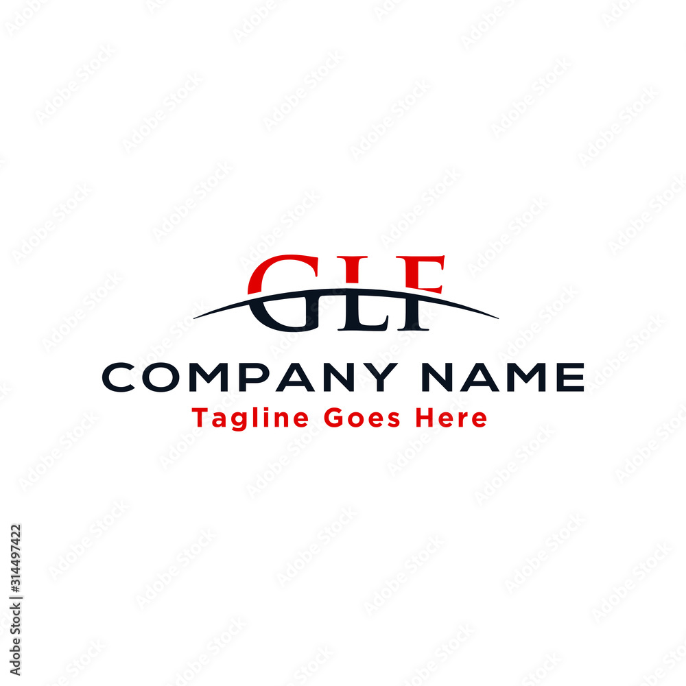 Initial letter GLF, overlapping movement swoosh horizon logo company ...