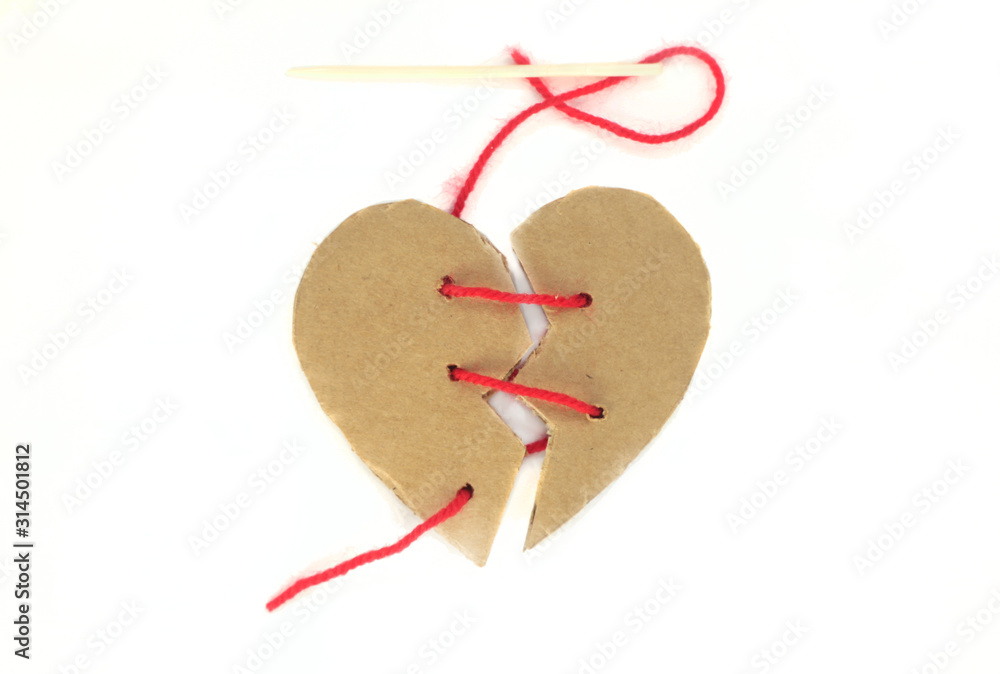 Two Hearts Sewn Together