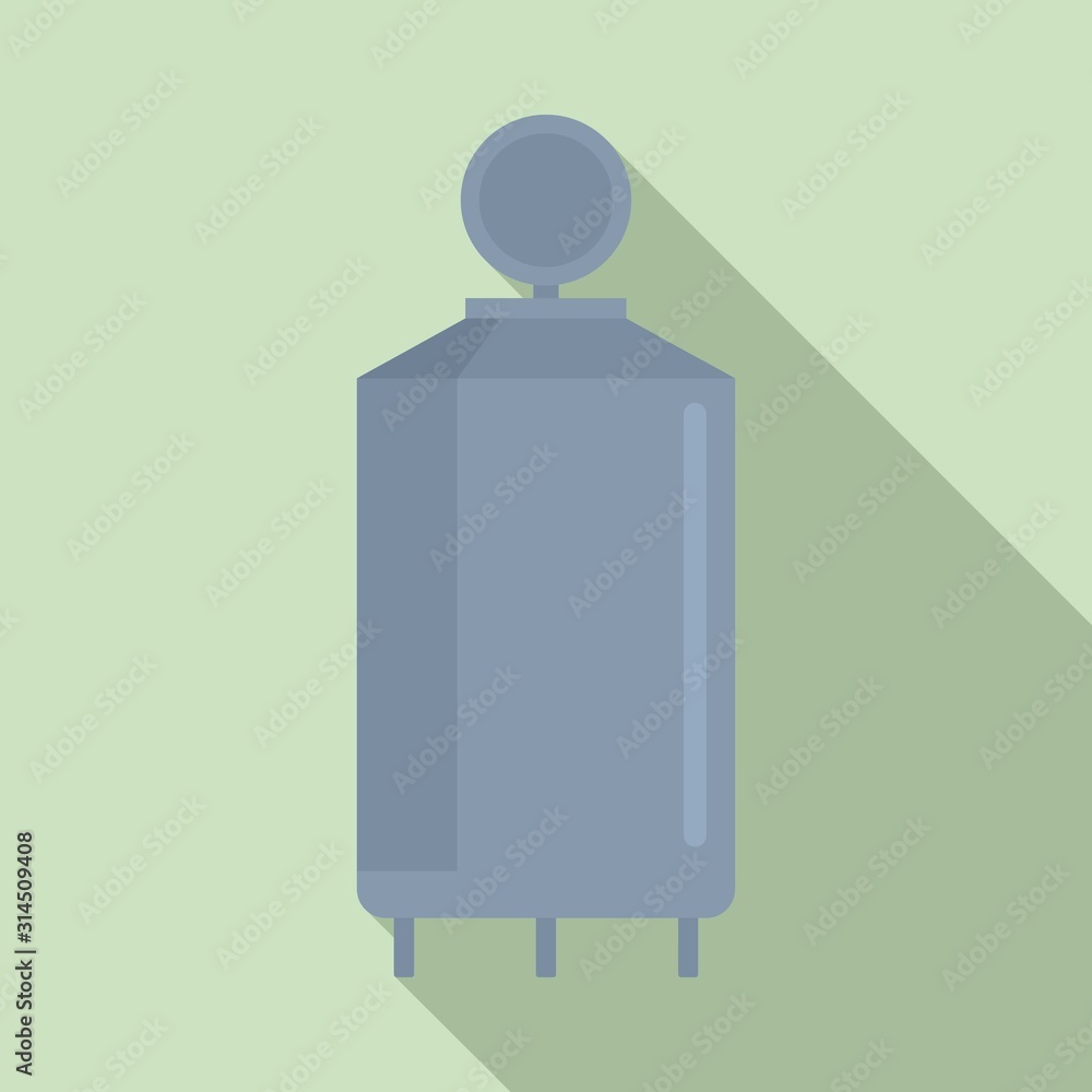 Milk factory cistern icon. Flat illustration of milk factory cistern ...