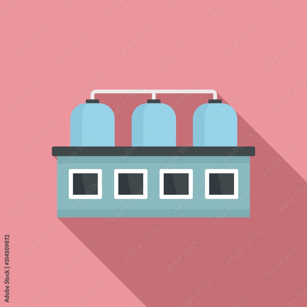 Milk factory building icon. Flat illustration of milk factory building ...