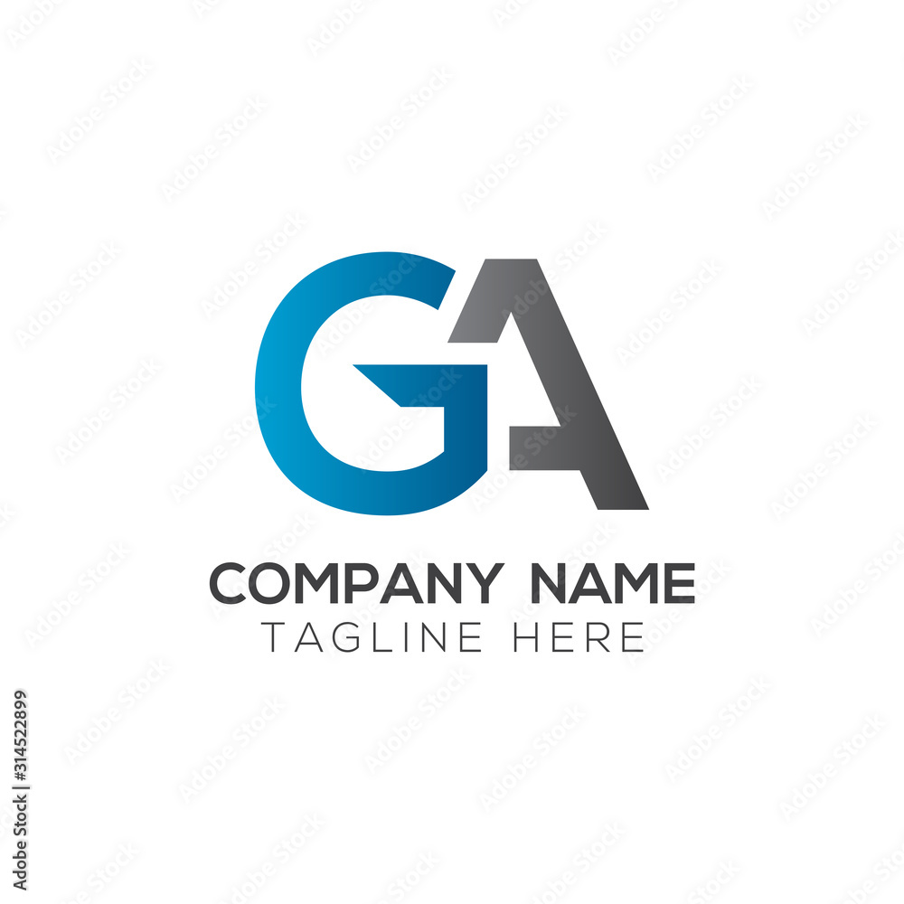 Initial GA Letter Linked Logo. GA letter Type Logo Design vector ...