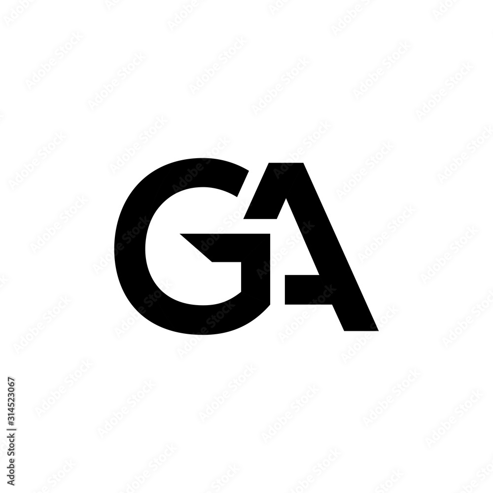 Initial GA Letter Linked Logo. GA letter Type Logo Design vector ...