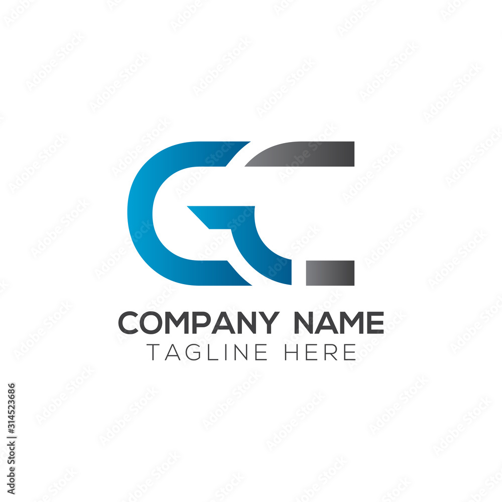 Vecteur Stock Initial GC Letter Linked Logo. GC letter Type Logo Design ...