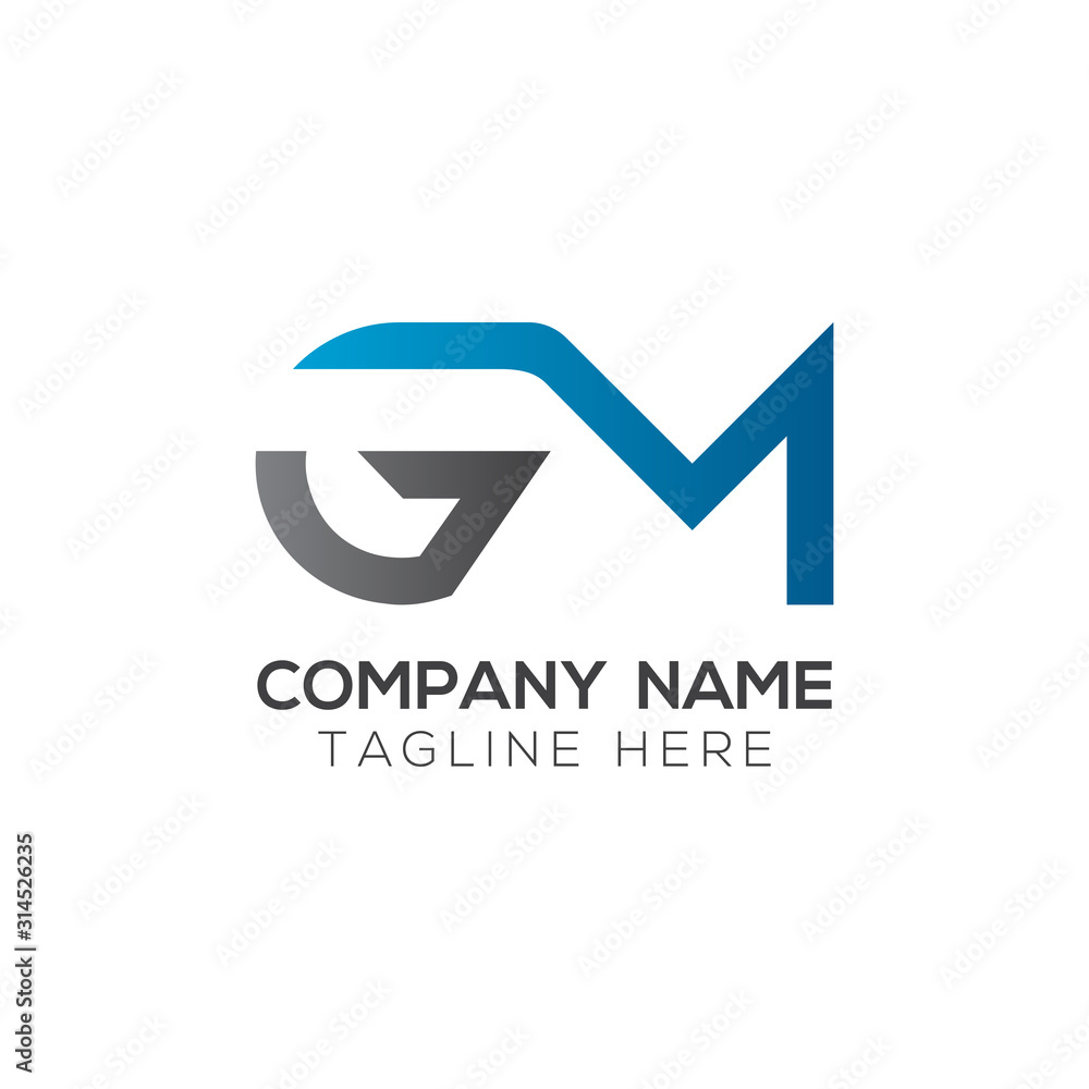 Initial GM Letter Linked Logo. GM letter Type Logo Design vector ...