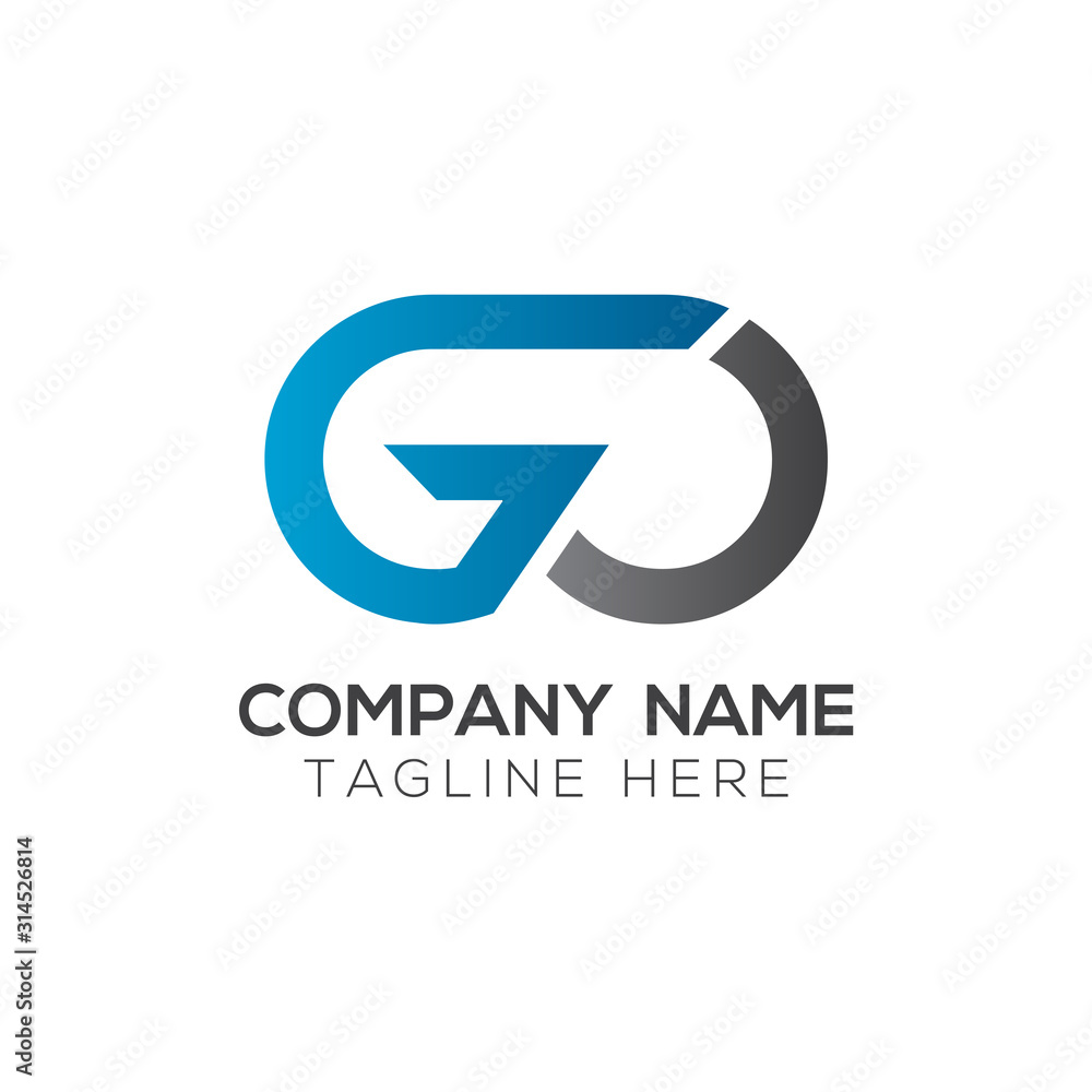 Initial GO Letter Linked Logo. GO letter Type Logo Design vector ...