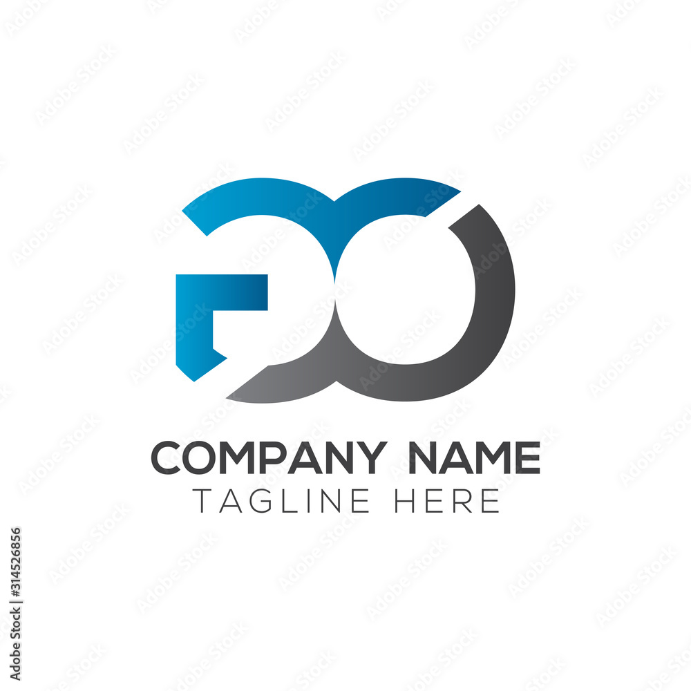 Initial GO Letter Linked Logo. GO letter Type Logo Design vector ...