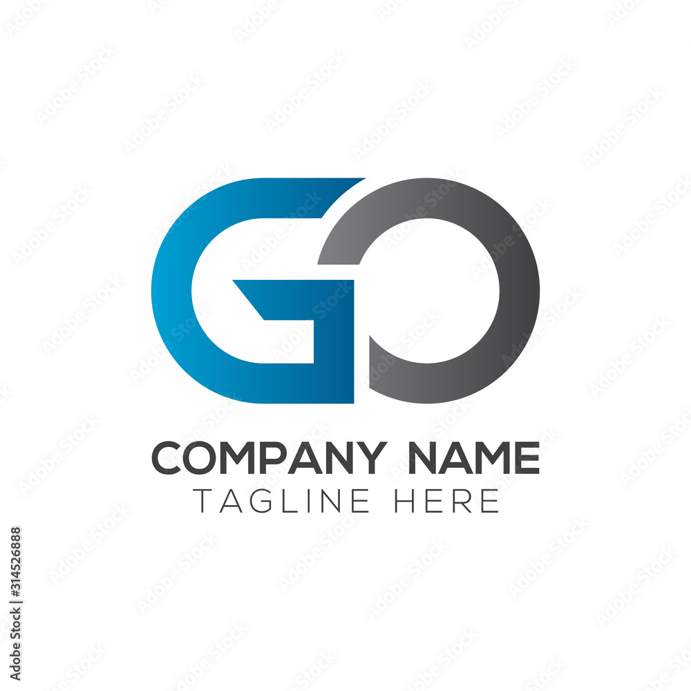 Initial GO Letter Linked Logo. GO letter Type Logo Design vector ...