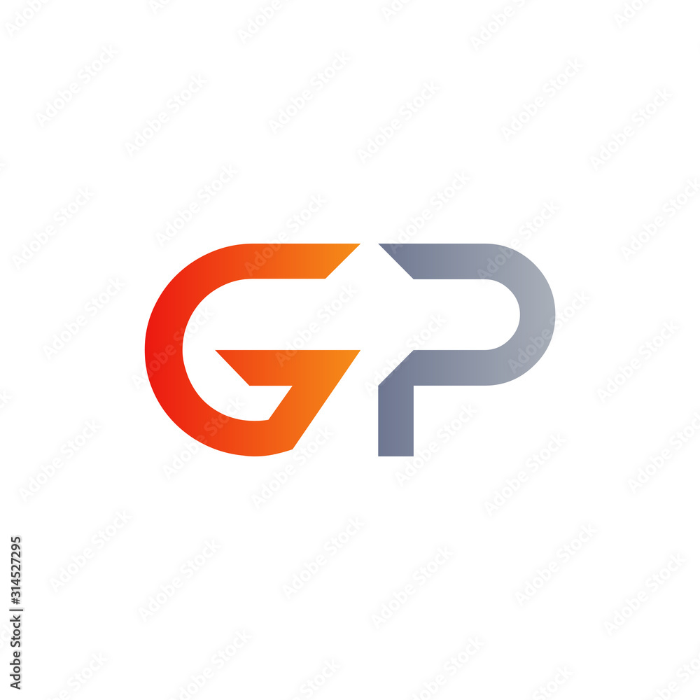 Initial GP Letter Linked Logo. GP letter Type Logo Design vector ...