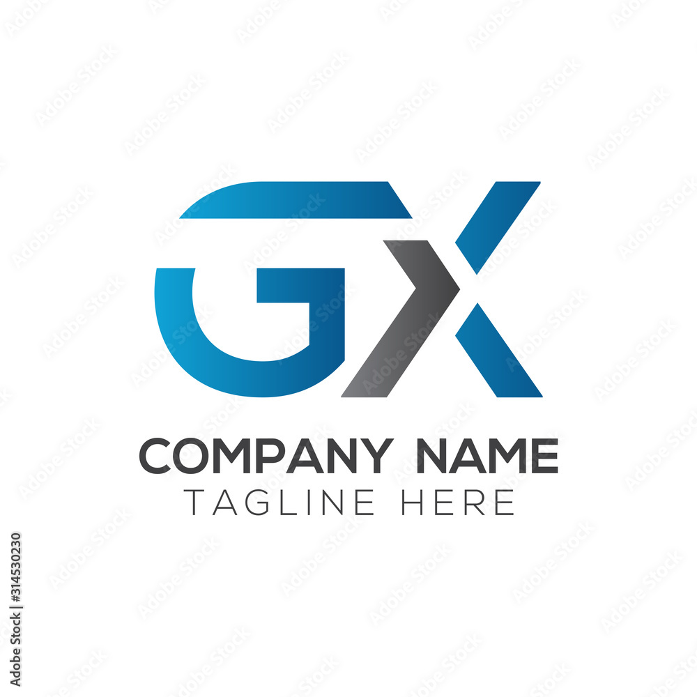 Initial GX Letter Linked Logo. GX letter Type Logo Design vector ...