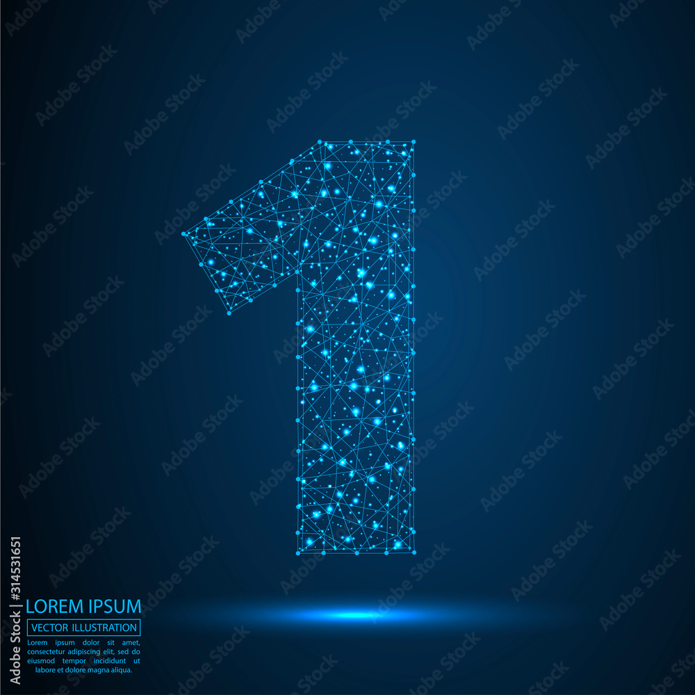 Abstract number one, figure 1, consisting of triangles, circles, spots ...