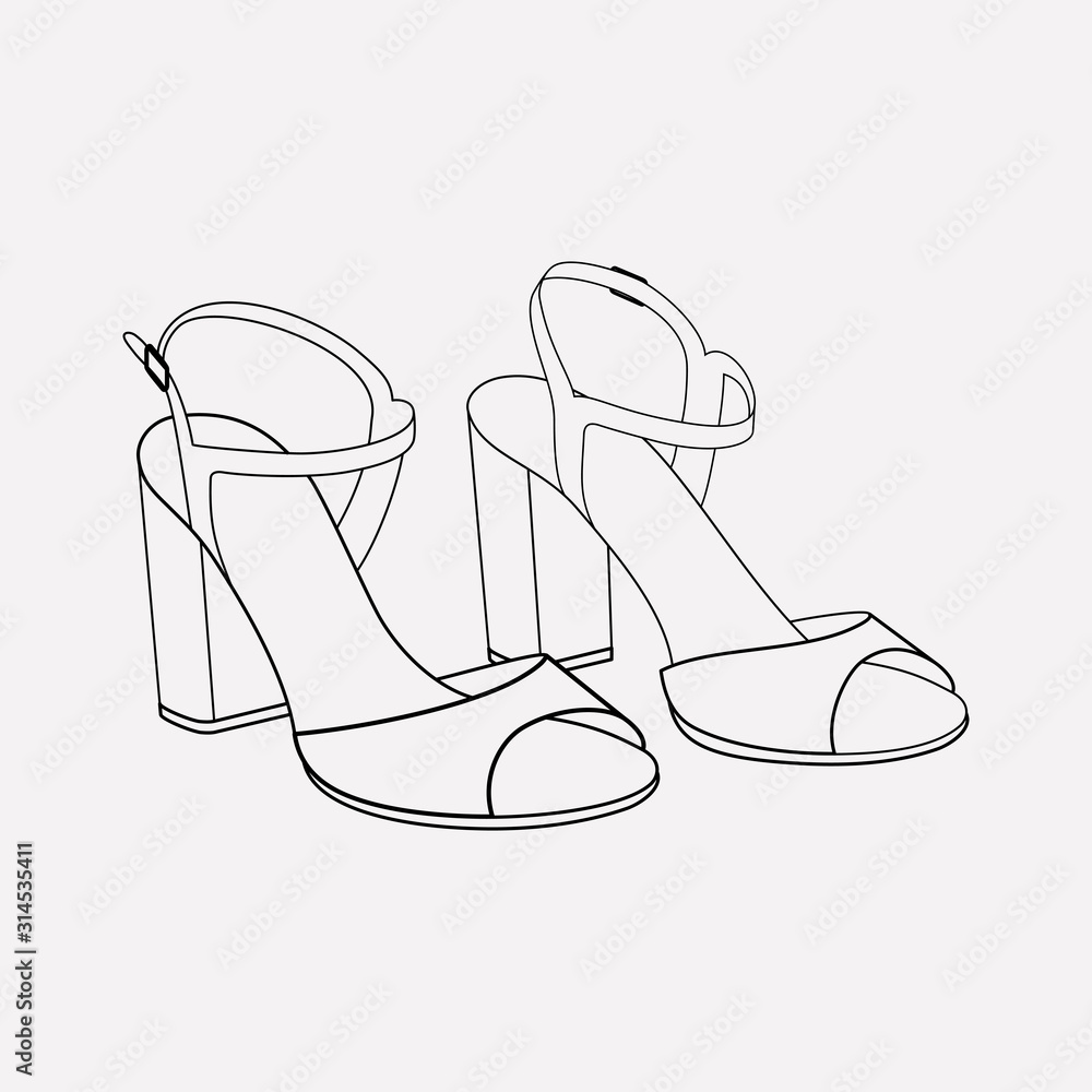 Open toe shoes icon line element. Vector illustration of open toe shoes ...