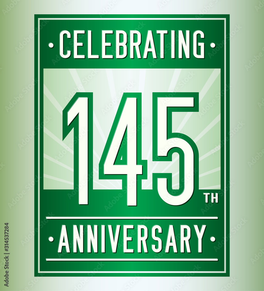 145 years logo design template. Anniversary vector and illustration ...