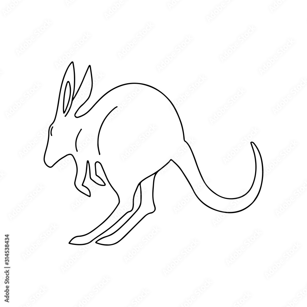 Hand drawn doodle of cute kangaroo vector illustration isolated on ...
