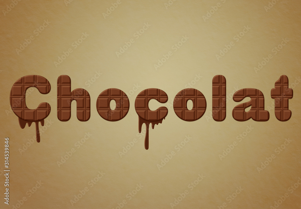 Chocolate Text Effect with Drip Elements Stock Template | Adobe Stock