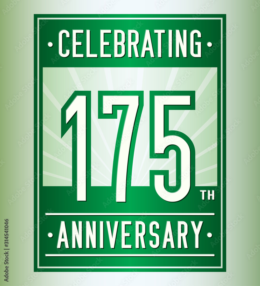 175 years logo design template. Anniversary vector and illustration. Stock Vector | Adobe Stock