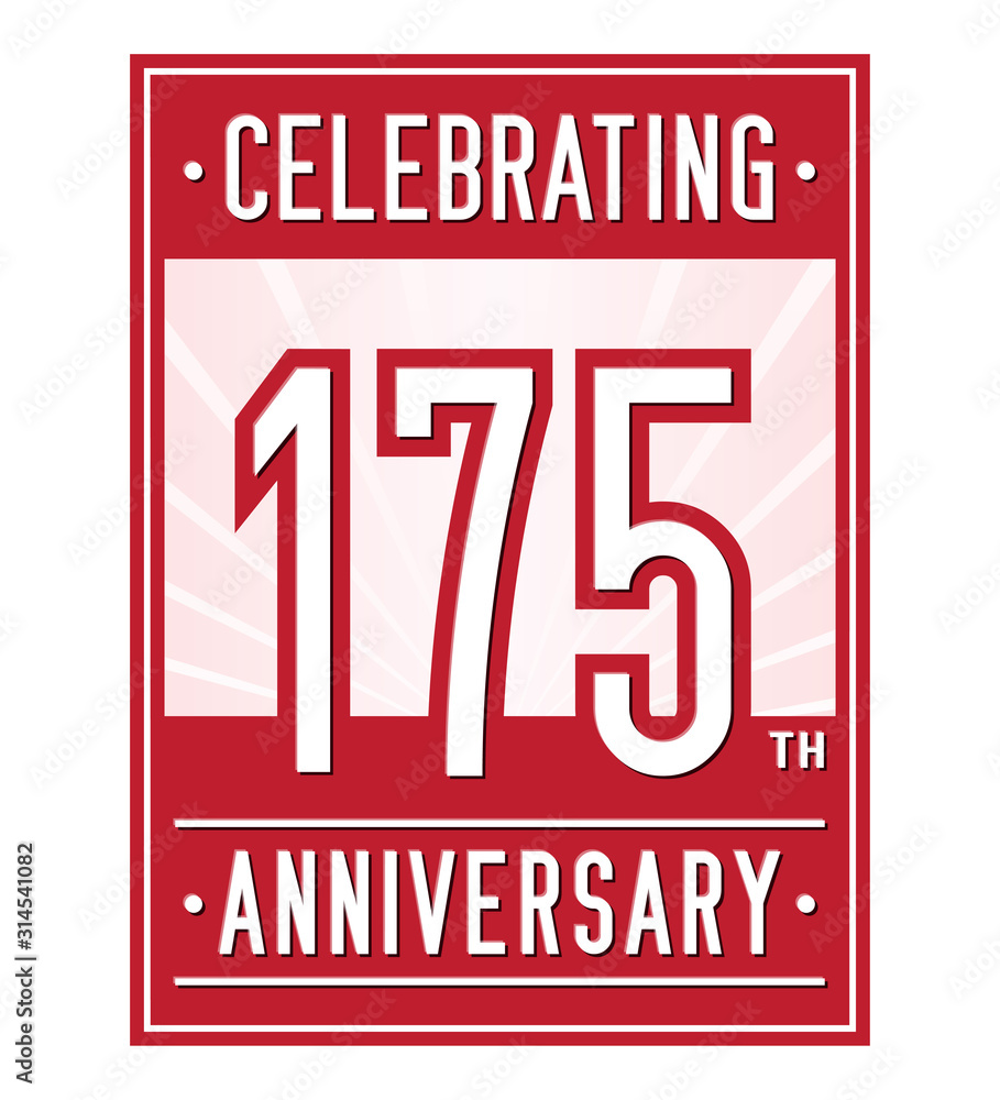175 years logo design template. Anniversary vector and illustration ...