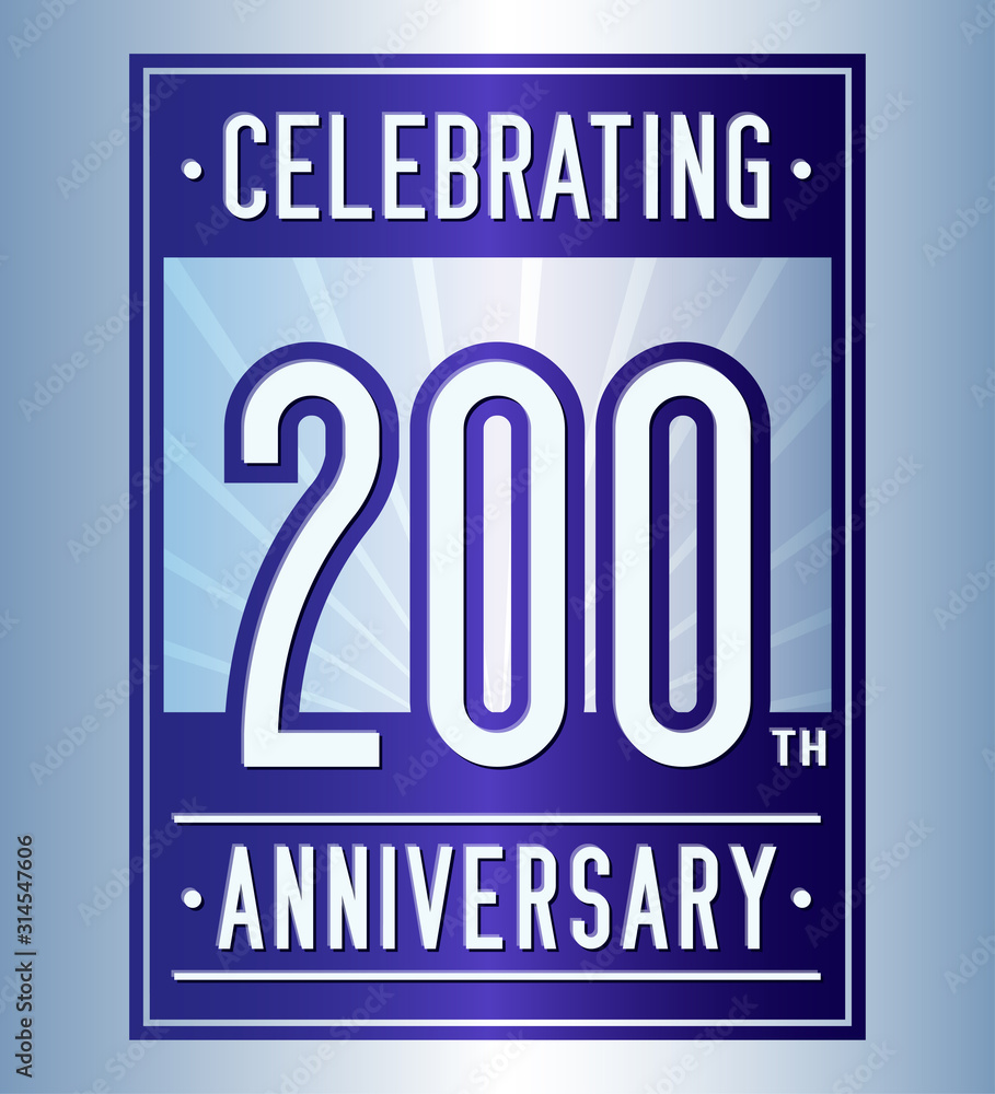 200 years logo design template. Anniversary vector and illustration ...