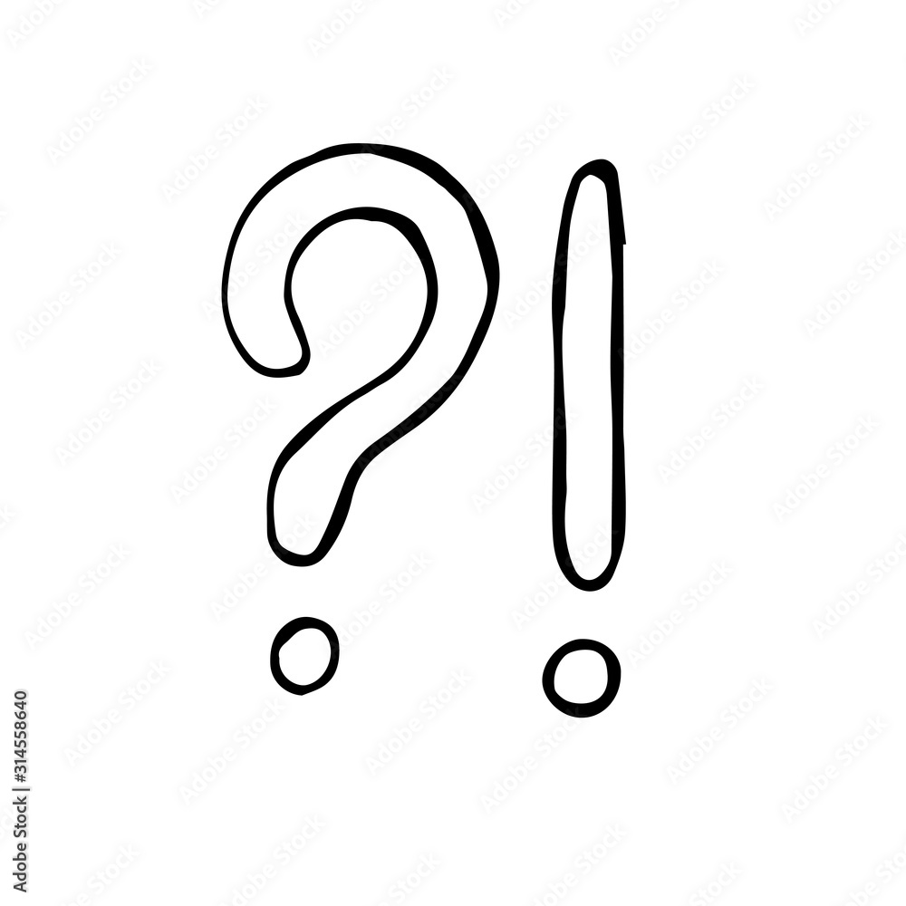 stock illustration vector lettering question mark and exclamation mark ...