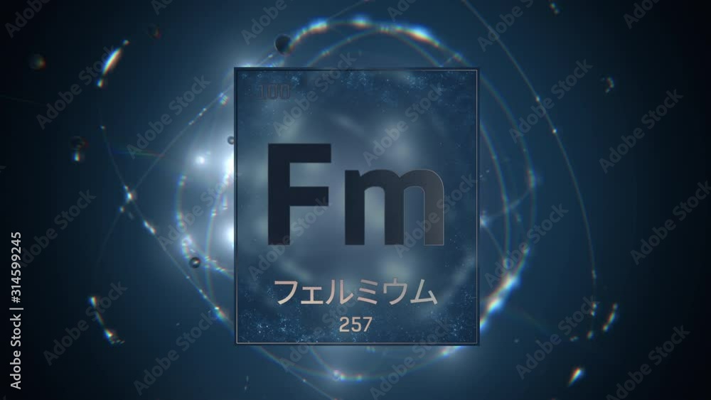Fermium as Element 100 of the Periodic Table. Seamlessly looping 3D ...