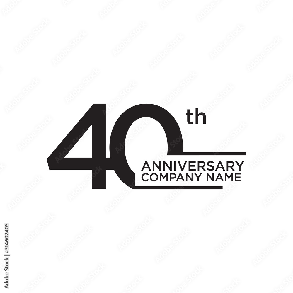 40th year anniversary icon logo design template Stock Vector | Adobe Stock