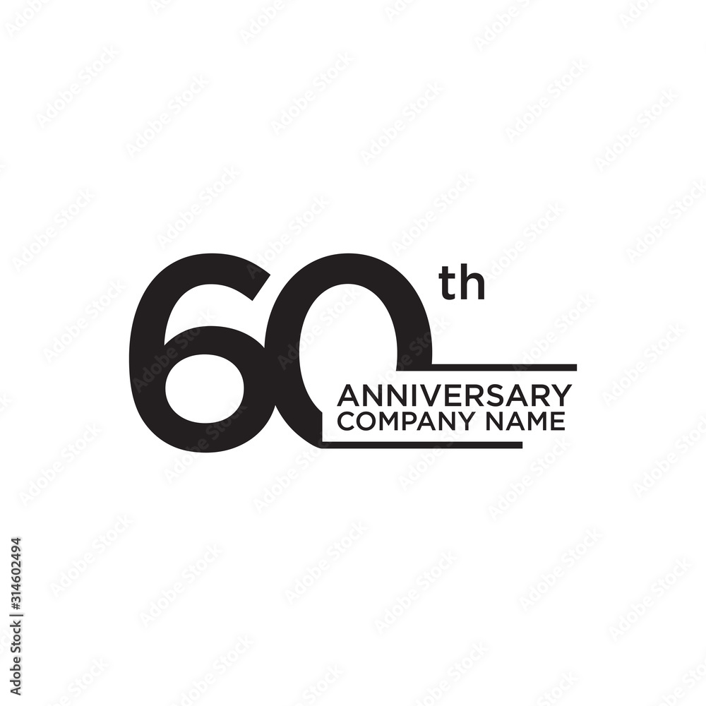 60th year anniversary icon logo design template Stock Vector | Adobe Stock