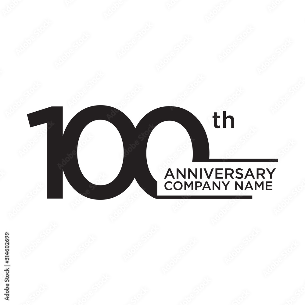 100th year anniversary icon logo design template Stock Vector | Adobe Stock