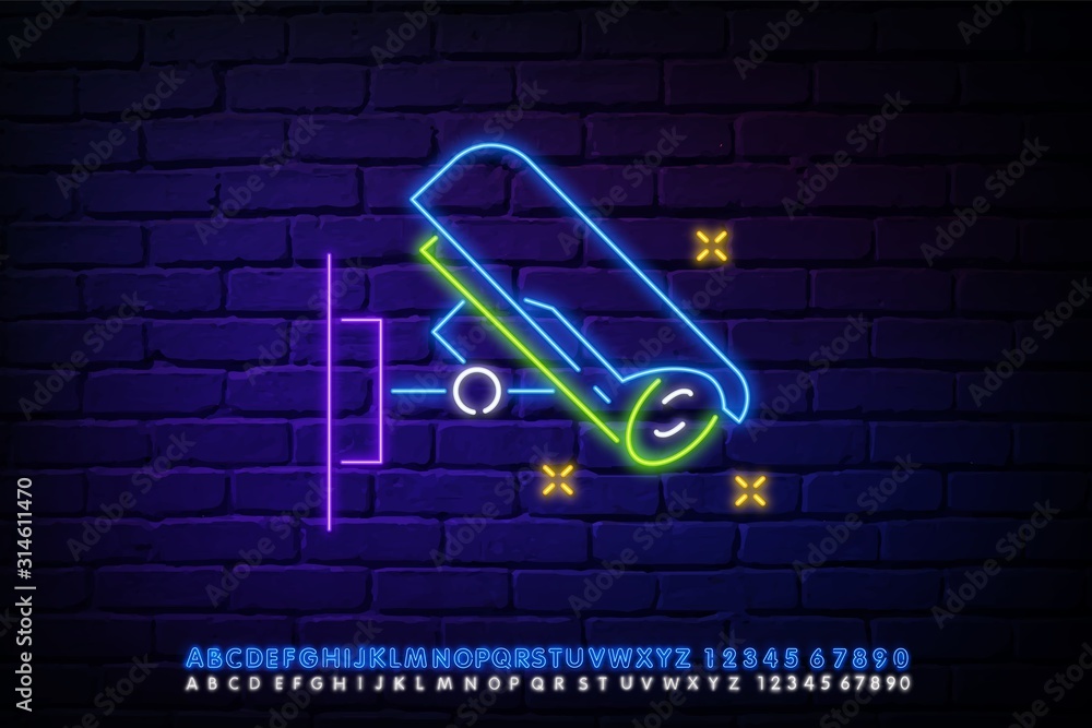 Vector realistic isolated neon sign of CCTV logo for template ...