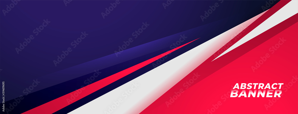 sports style banner design in red and purple colors Stock Vector ...