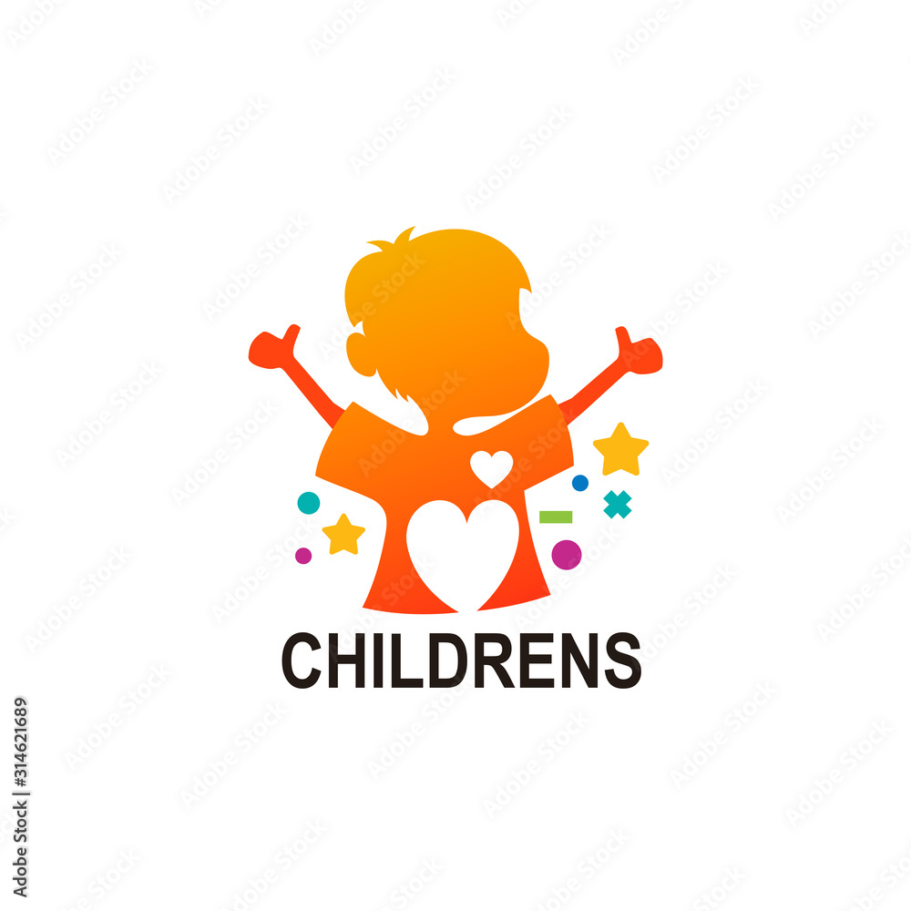 Social logos and charity for children, Education logo with love design ...