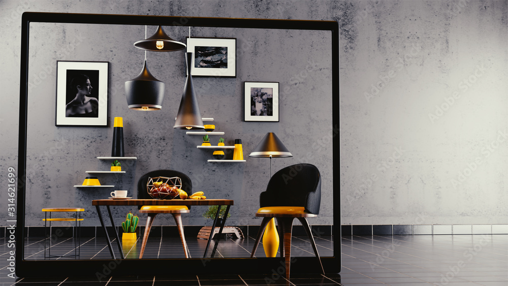 Digital Screen using AR application to simulate interior design of ...