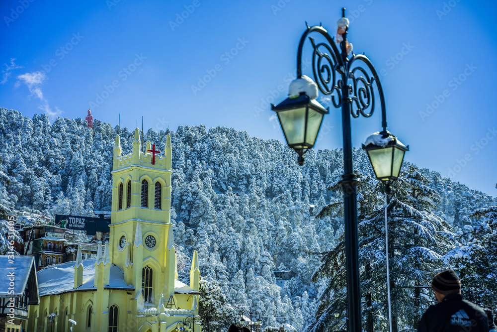 Photo & Art Print Mall Road is the main street in Shimla, the capital ...