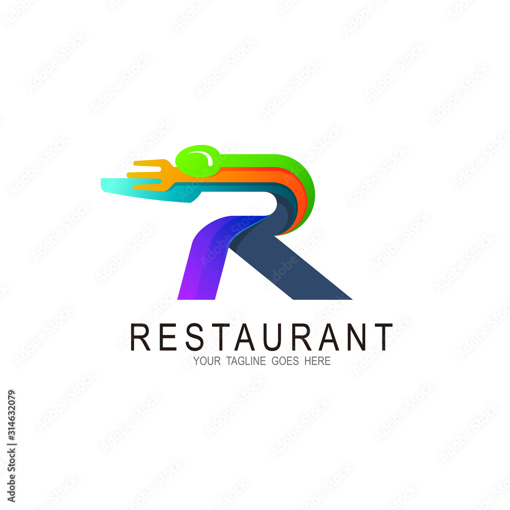 R logo , Letter R logo with restaurant design Stock Vector | Adobe Stock