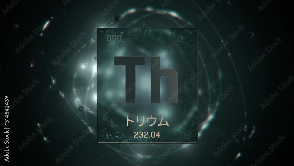 Thorium as Element 90 of the Periodic Table. Seamlessly looping 3D ...
