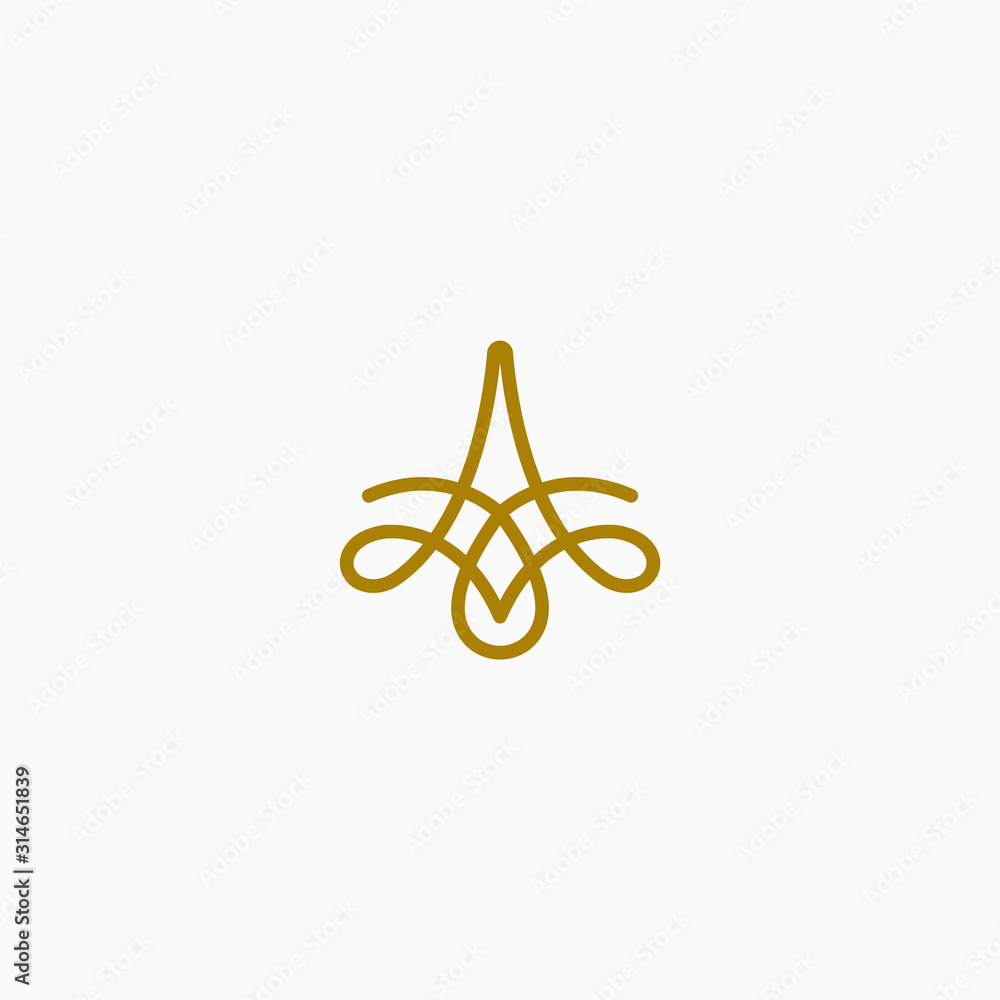 Letter A aesthetic Initial gold abstract logo design template vector ...