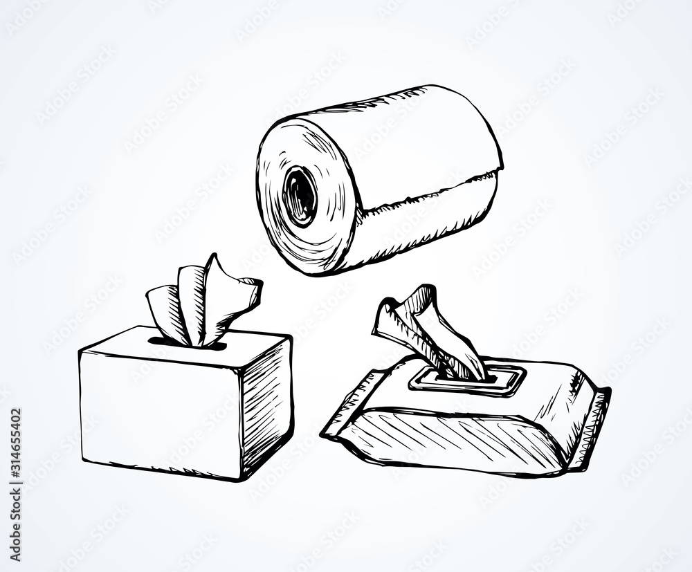 Toilet paper. Vector drawing Stock Vector | Adobe Stock