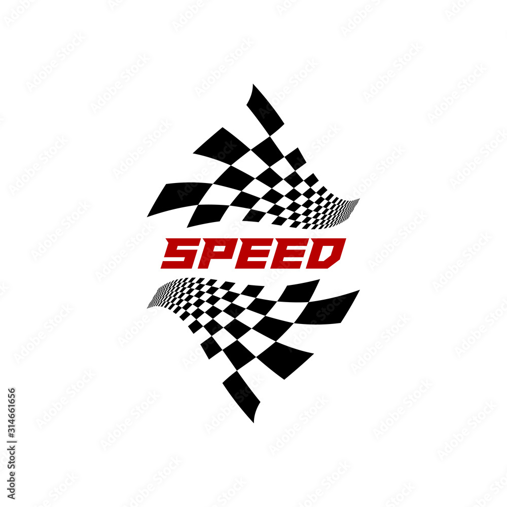 Race flag logo icon, Racing logo concept, modern simple design ...
