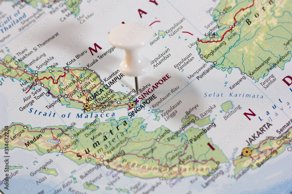 singapore on a world map