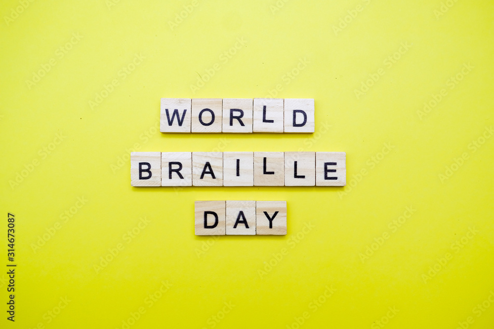 Words on plain background ; World Braille Day Stock Photo | Adobe Stock