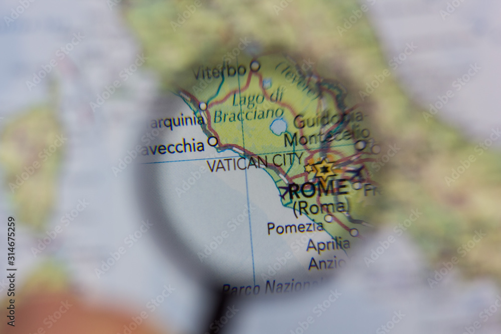 Vatican City on the map of the world. Stock Photo | Adobe Stock