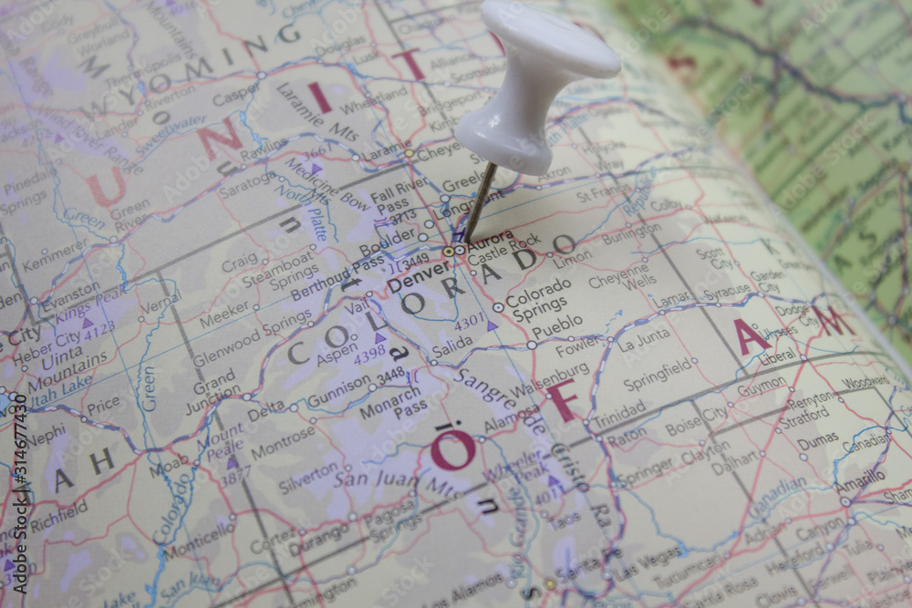 American state Colorado on the map of the world. Stock Photo | Adobe Stock