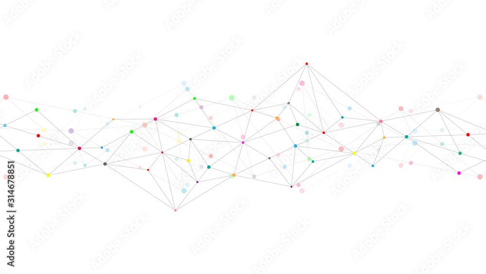 Abstract plexus background with connecting dots and lines. Global ...