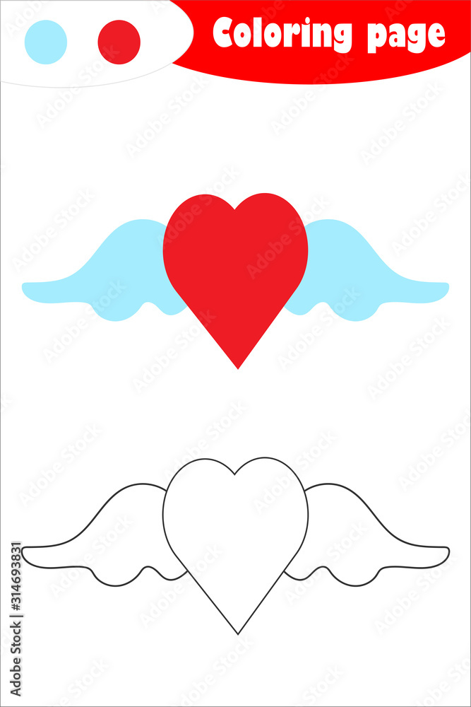 Printable Coloring Pages Of Hearts With Wings