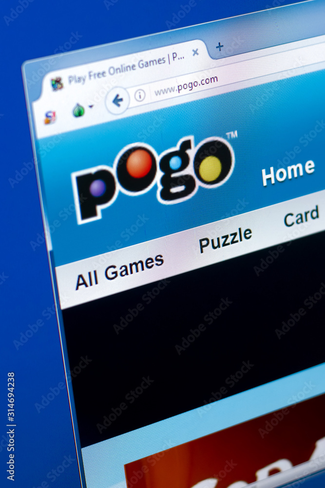 Ryazan, Russia - March 28, 2018 - Homepage of Pogo - games site on the ...
