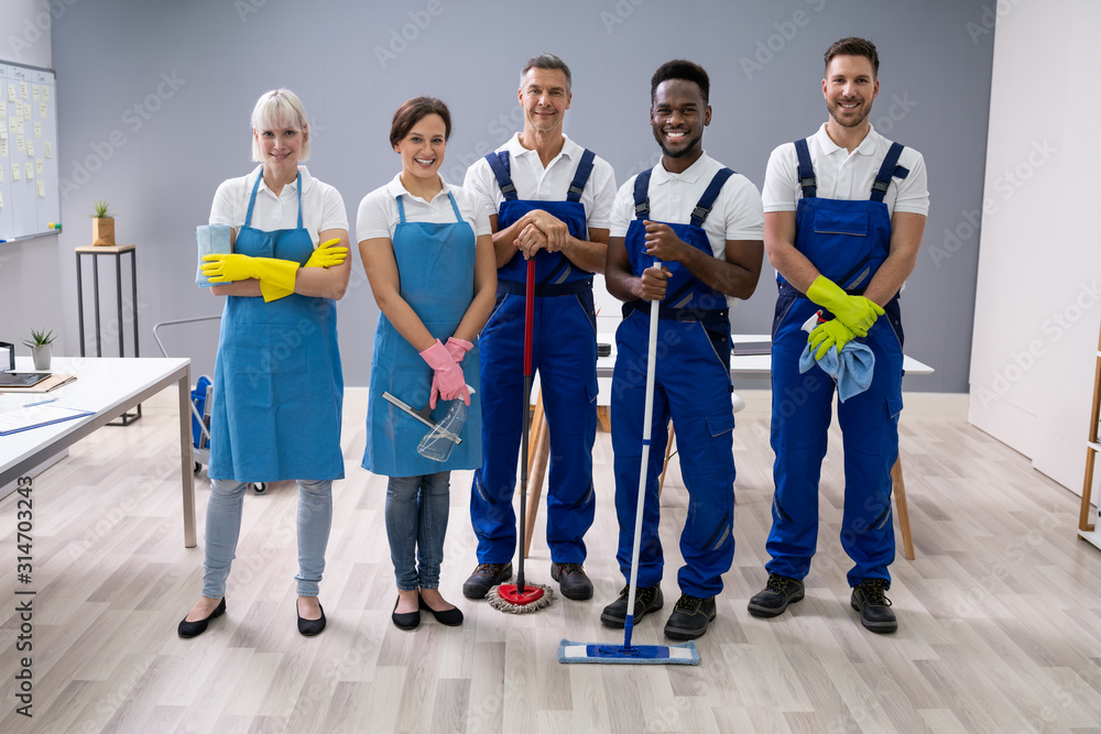 Portrait Of A Janitors In The Office Stock Photo | Adobe Stock