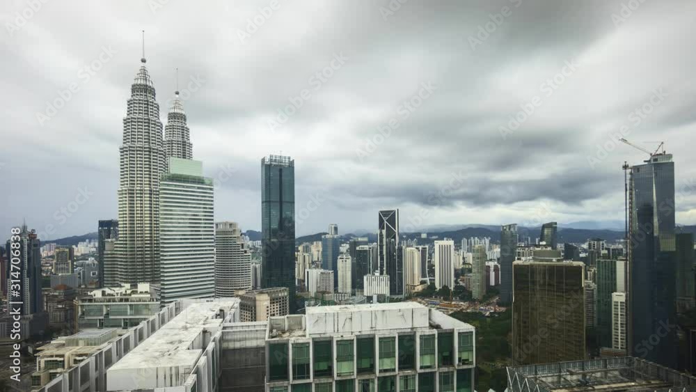 Kuala Lumpur, Malaysia - November 30, 2019: Time lapse of cloudy sky ...