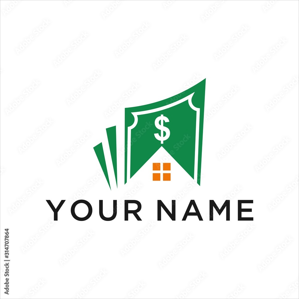 money and home vector logo modern graphics Stock Vector | Adobe Stock