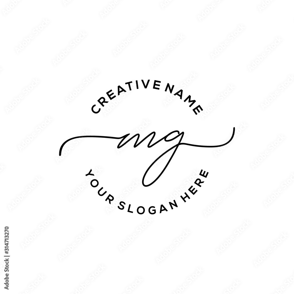 Initial letter MG Signature handwriting Logo Vector Stock-Vektorgrafik ...