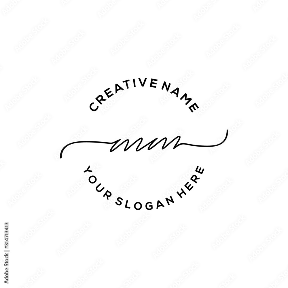 Initial letter MM Signature handwriting Logo Vector Stock Vector ...